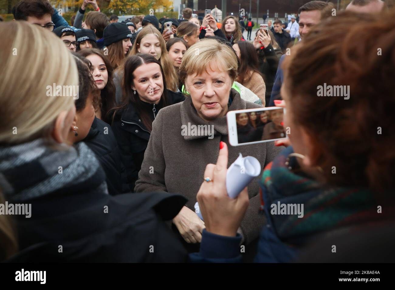 German Chancellor Angela Merkel during a commemoration ceremony to mark ...
