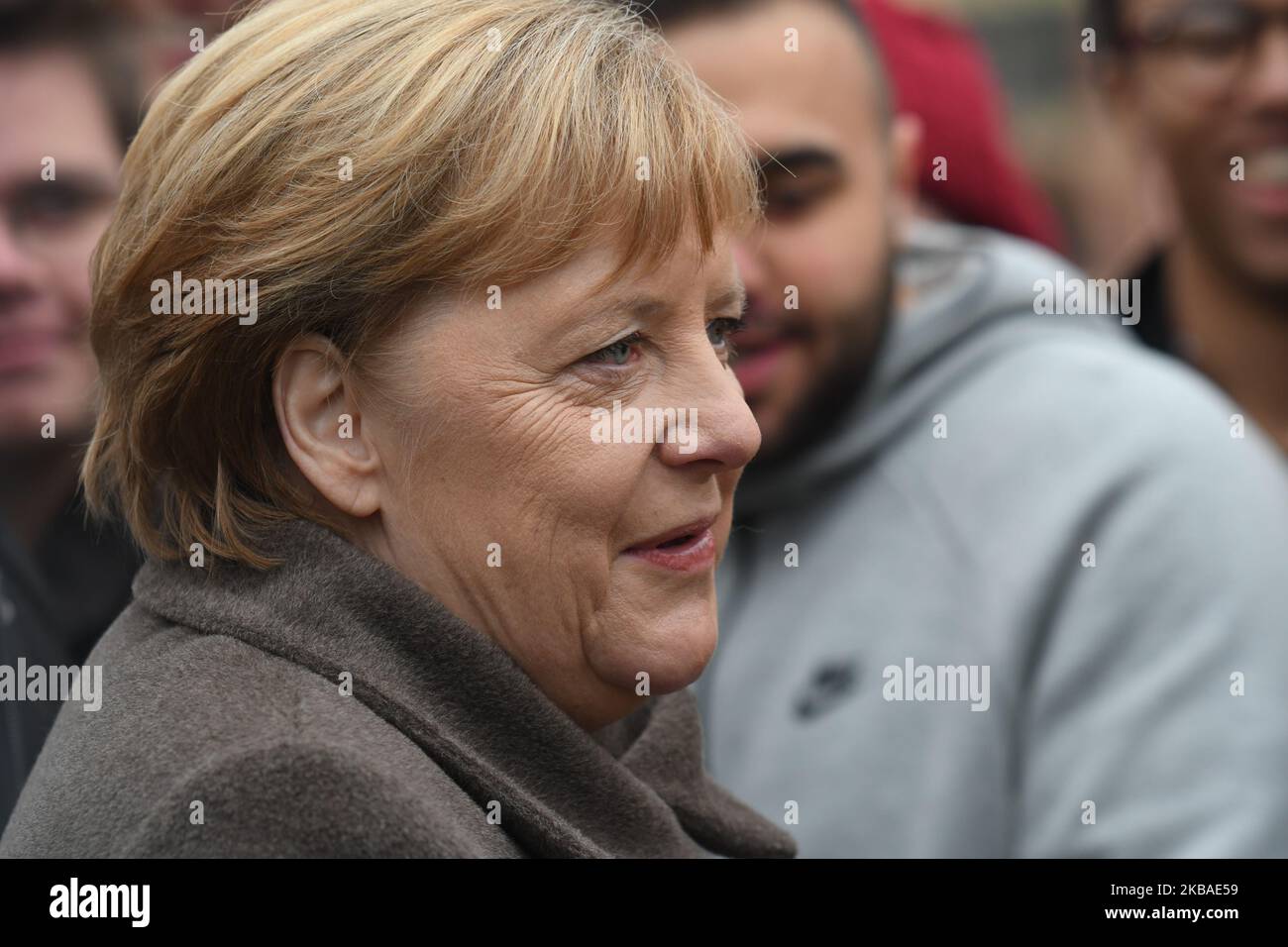 Angela Merkel, Germany's Chancellor, meets members of the public ...