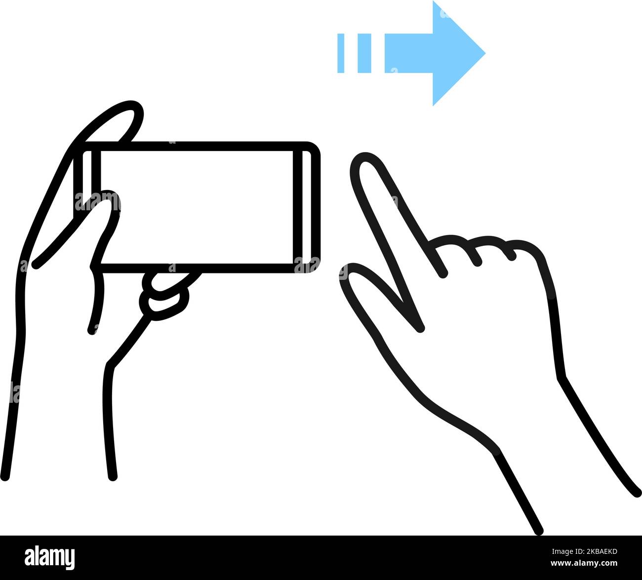 Illustration of actions to operate a smartphone (flick Stock Vector ...