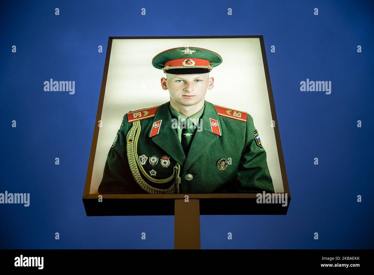 Picture of a soviet soldier at Checkpoint Charlie in Berlin, Germany on ...