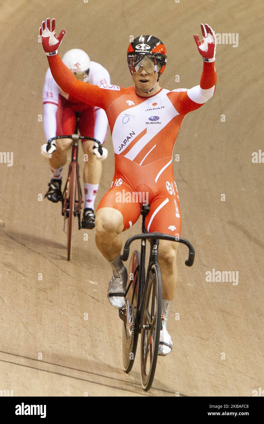 Tomohiro Fukaya of Japan celebrates winning bronze in the Men's Sprint ...