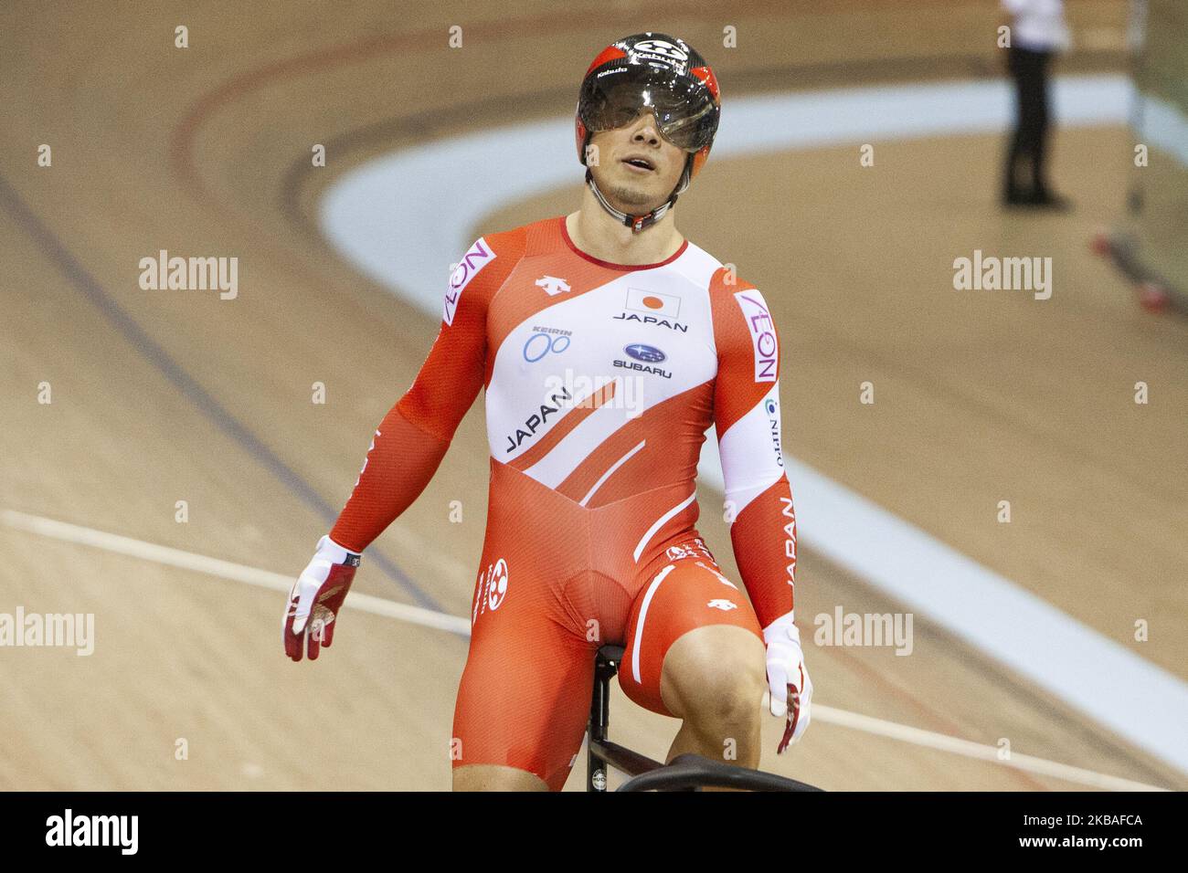 Tomohiro Fukaya of Japan celebrates winning bronze in the Men's Sprint ...