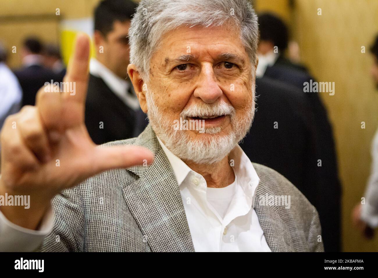 Diplomatic Celso Amorim attend the second meeting of the "Puebla Group ...