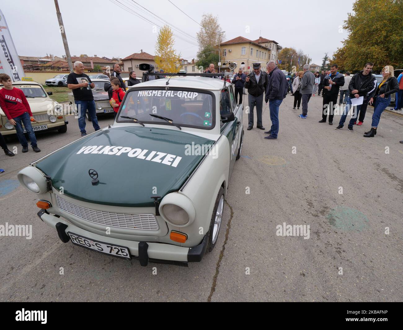 Bulgarian and Germany Trabant car fans attend during Trabant's drivers ...