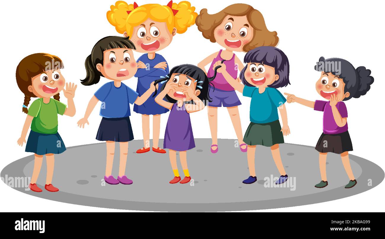 Children teasing their friend illustration Stock Vector Image & Art - Alamy