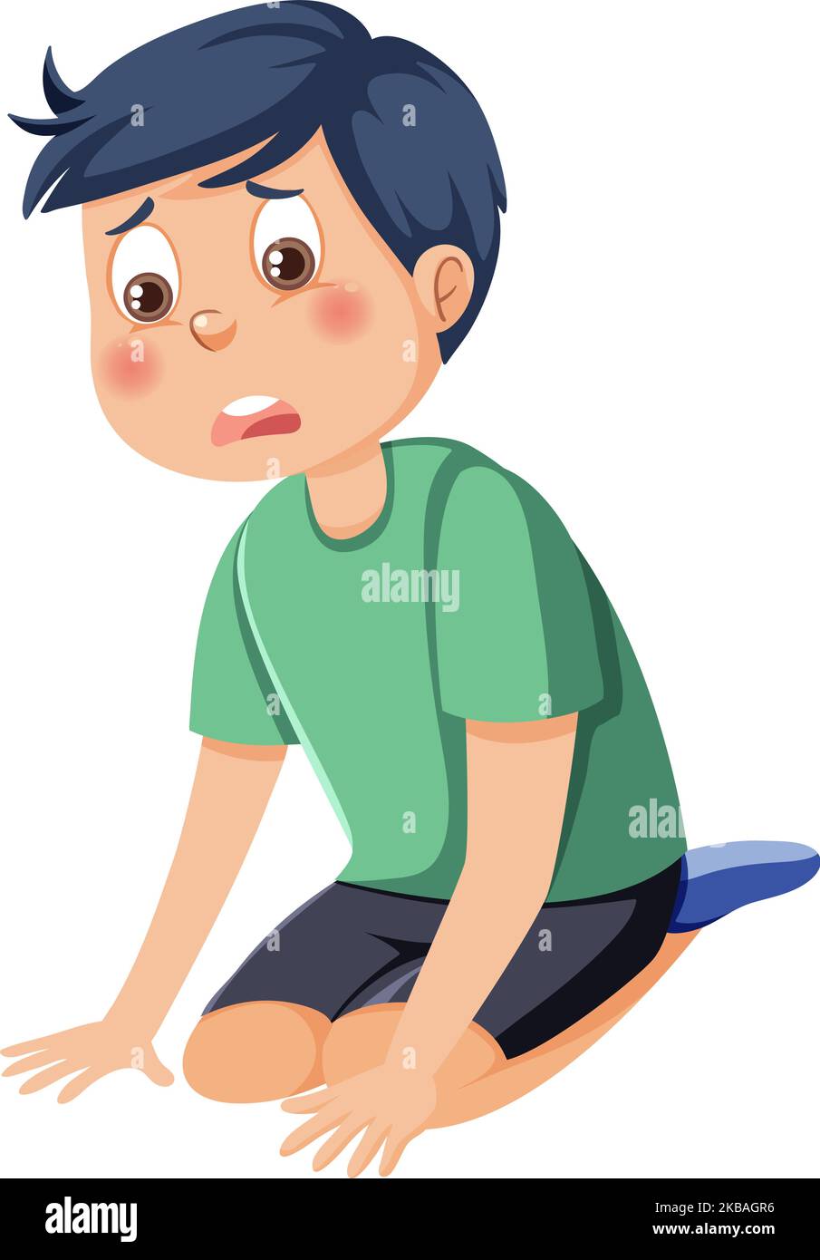 A boy sitting with sad expression illustration Stock Vector Image & Art ...