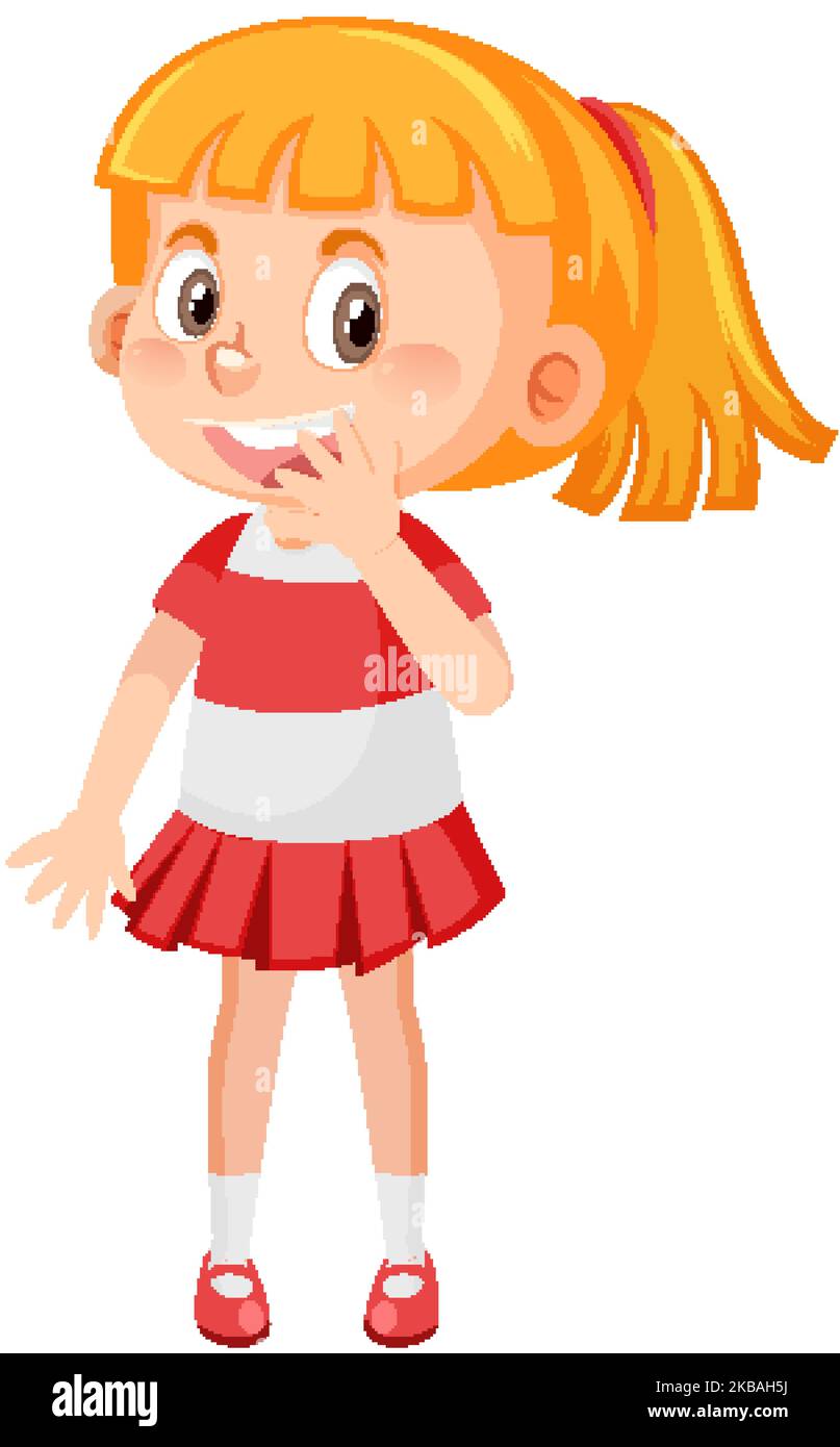 A happy girl with ponytail hair illustration Stock Vector Image & Art ...