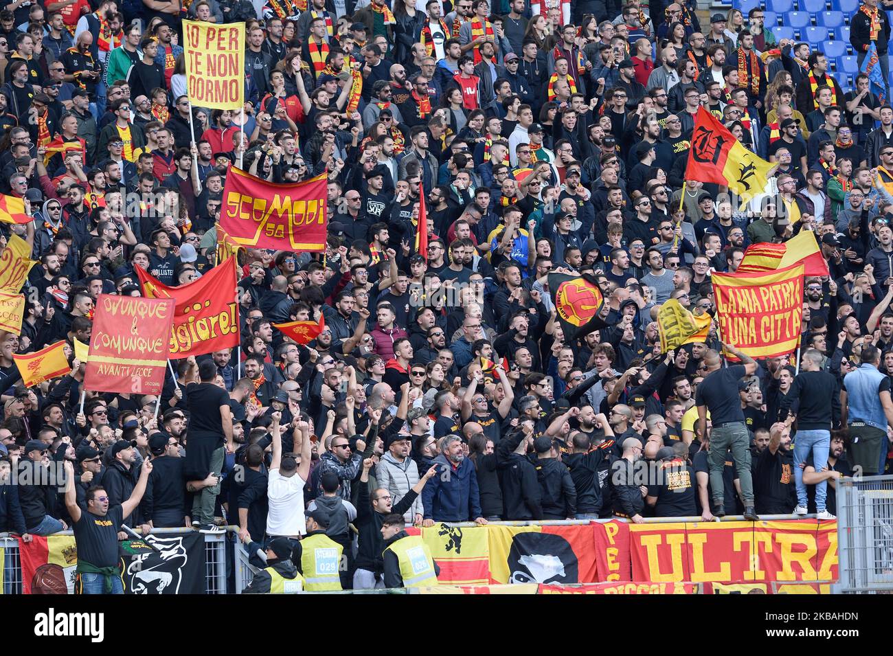 Lecce supporters during the Italian Serie A football match between SS ...