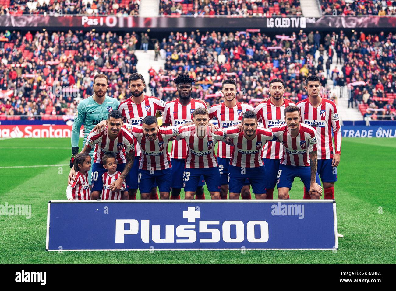 Atletico starting XI during La Liga match between Club Atletico de ...