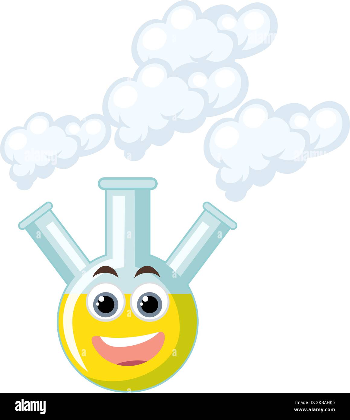 Yellow liquid with smoke science experiment illustration Stock Vector ...
