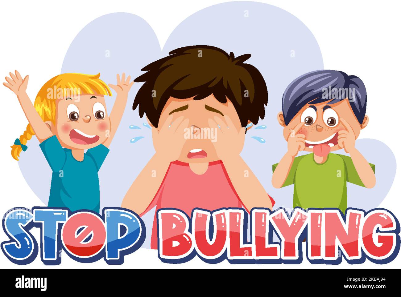 Kids teasing and bullying boy illustration Stock Vector Image & Art - Alamy