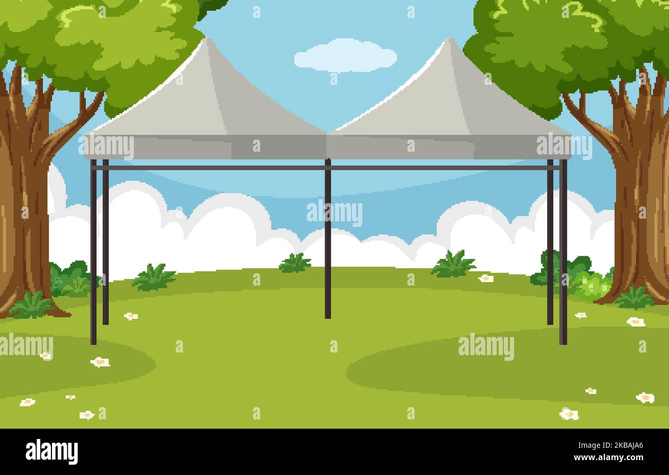 Outdoor park scene with tents illustration Stock Vector Image & Art - Alamy