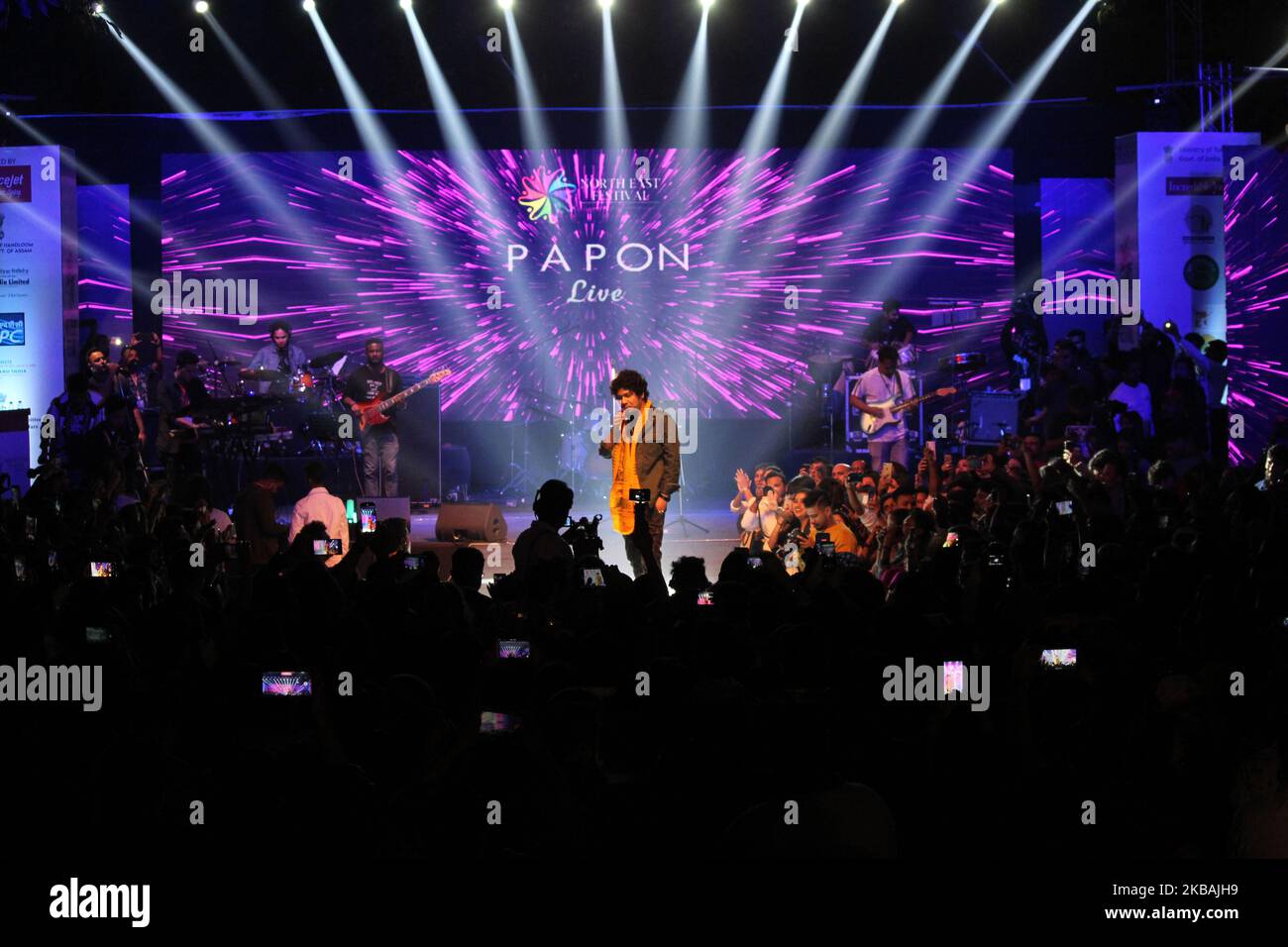 Papon, Indian playback singer from Assam, performs during the Northeast ...
