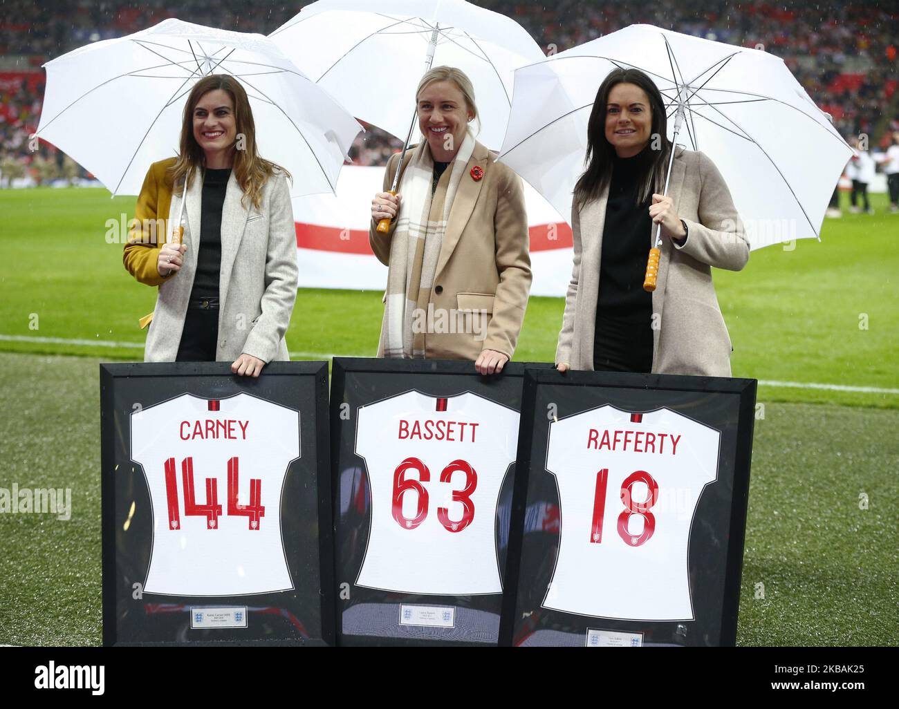 L-R Ex England players Karen Carey Luis Bassett and Claire Rafferty ...