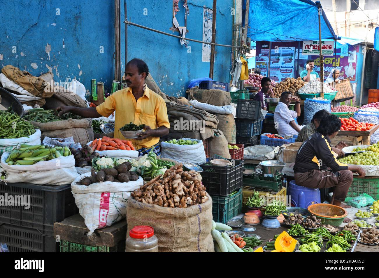 Fruit and vegetable market in the city of Thiruvananthapuram ...