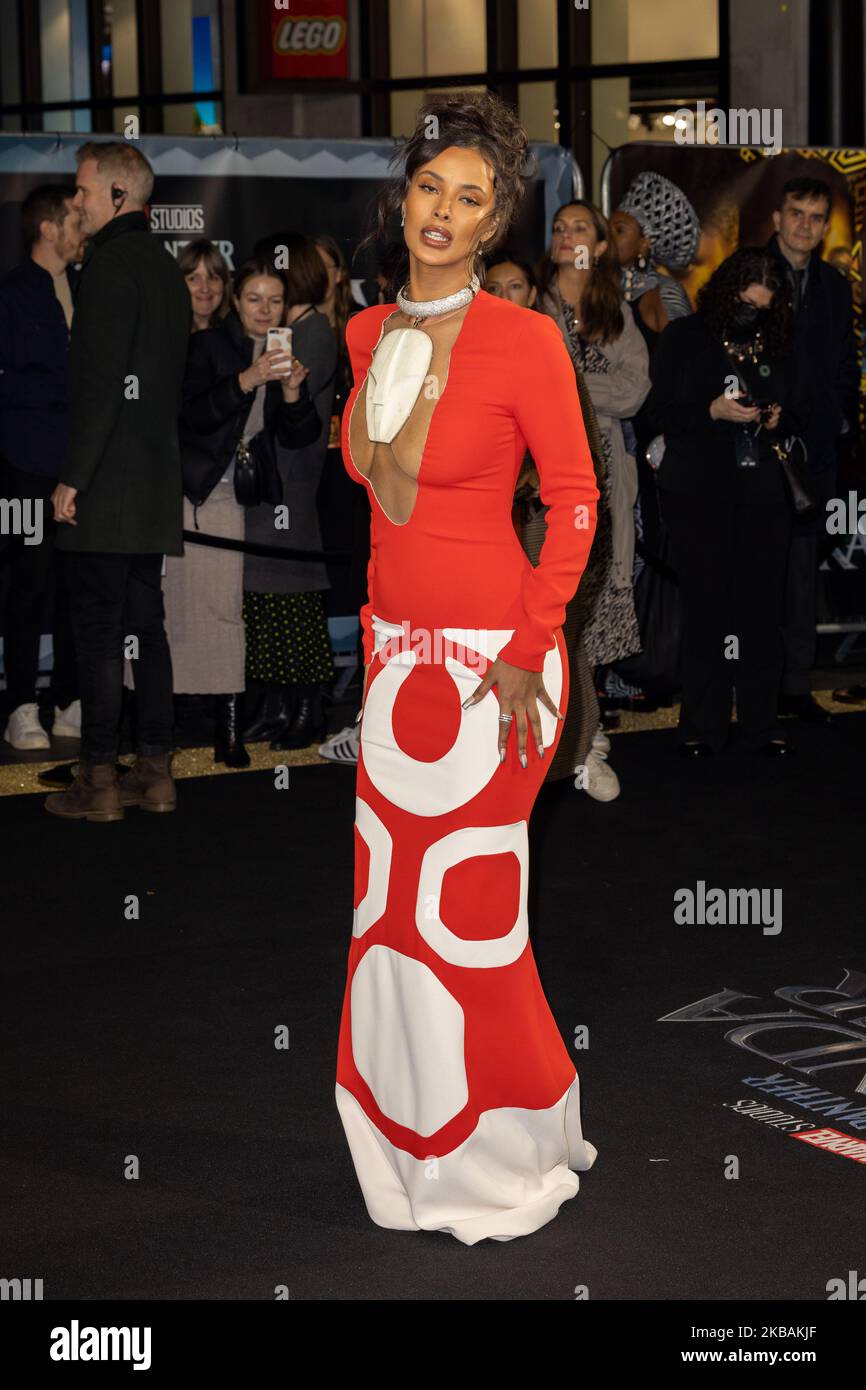 Maya Jama attends the Black Panther: Wakanda Forever' film premiere in ...