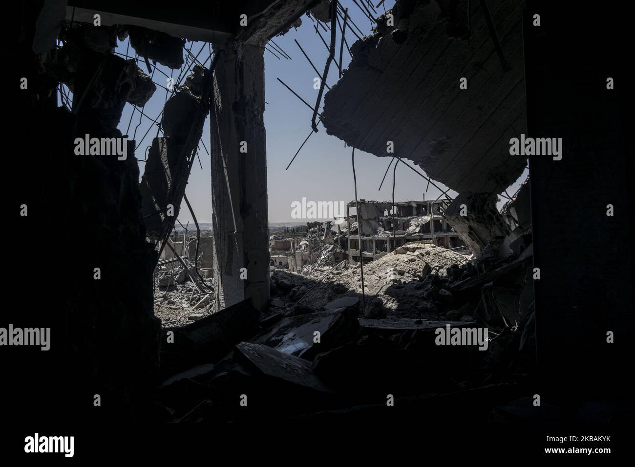 Much of Raqqa city is destroyed by coalition airstrikes. At the time of ...