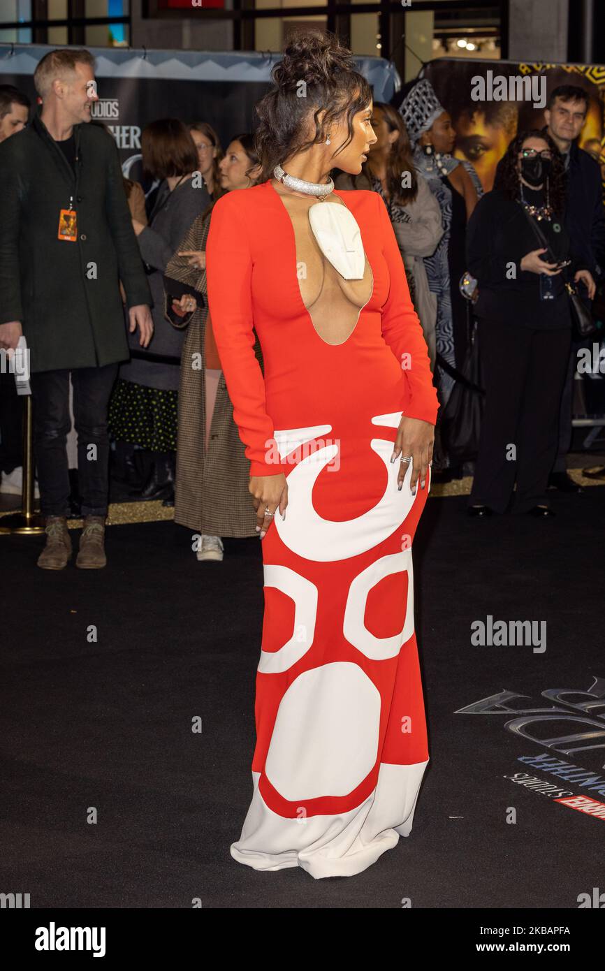 Maya Jama attends the Black Panther: Wakanda Forever' film premiere in ...