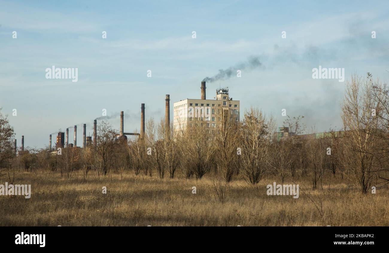 General view of Avdiivka Coke and Chemical Plant in Avdiivka, Ukraine ...