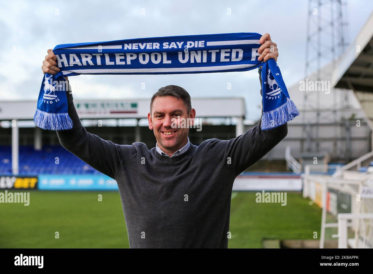 Dave Challinor, the new Hartlepool United manager is introduced to the ...