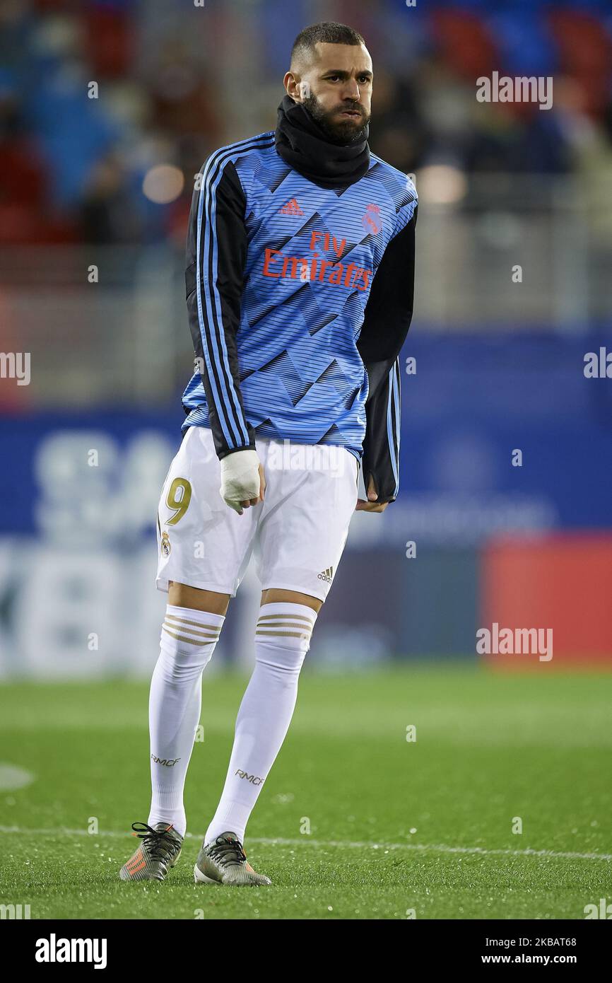 Karim Benzema of Real Madrid during the warm-up before the Liga match ...