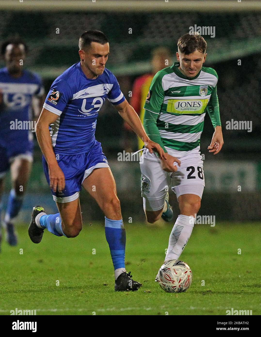 Ryan Donaldson bursts beyond James Tilley during the FA Cup match ...