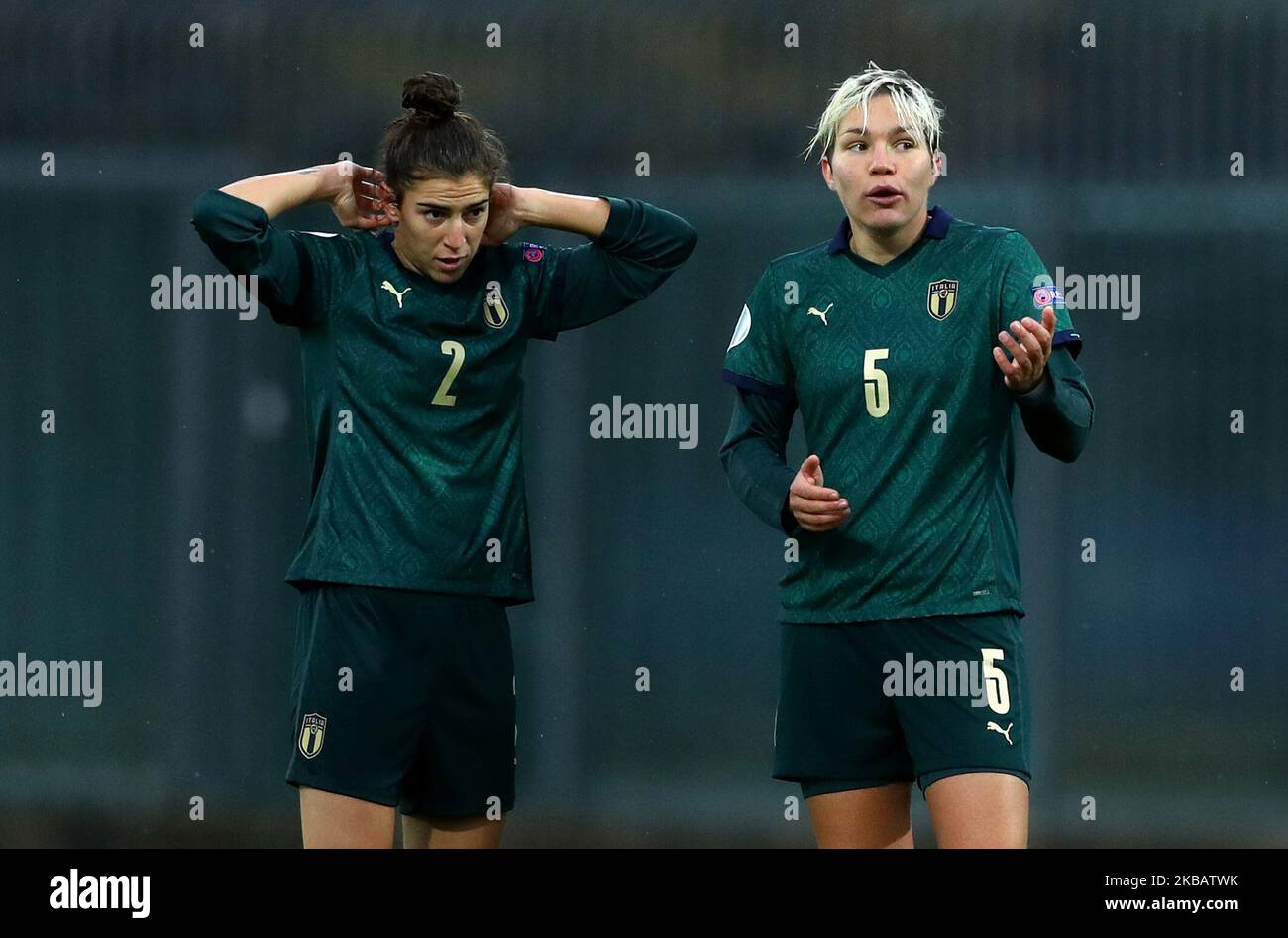 Valentina Bergamaschi and Elena Linari of Italy during the UEFA Euro ...