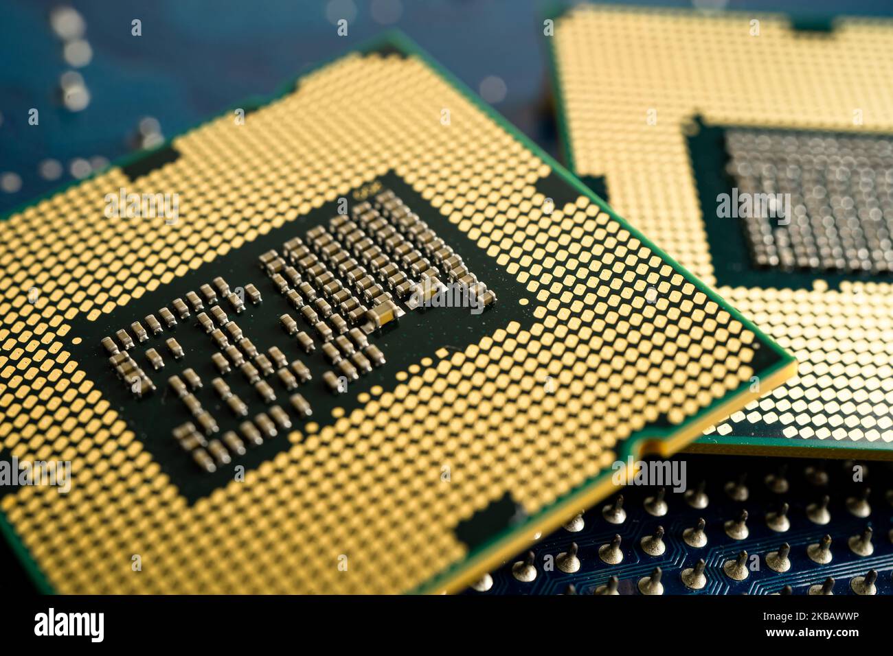 CPU, central processor unit chip Chip on circuit board in PC and laptop computer technology ...