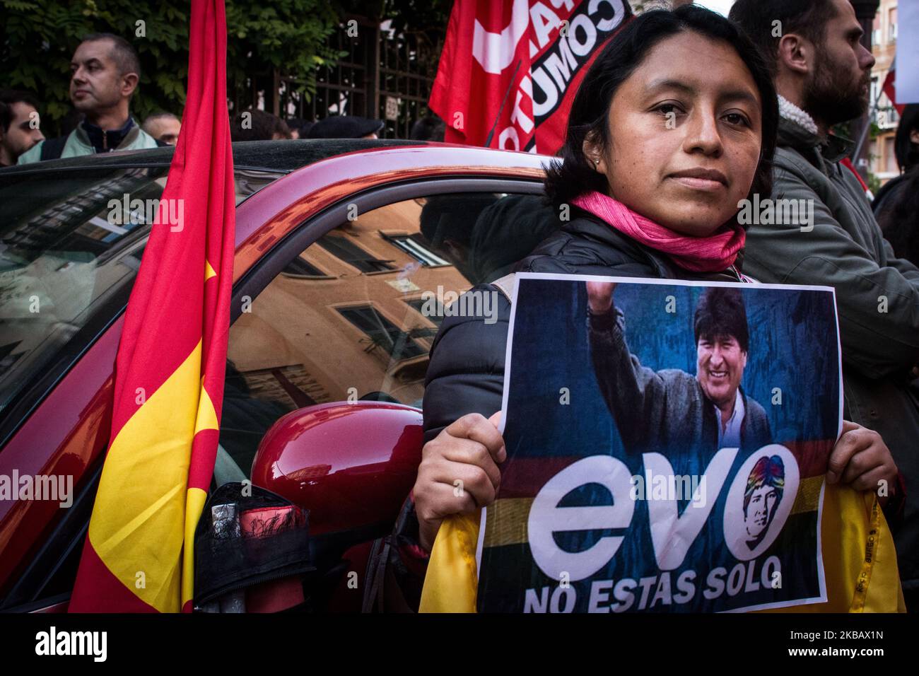 Garrison in front of the embassy of Bolivia against the coup that ...