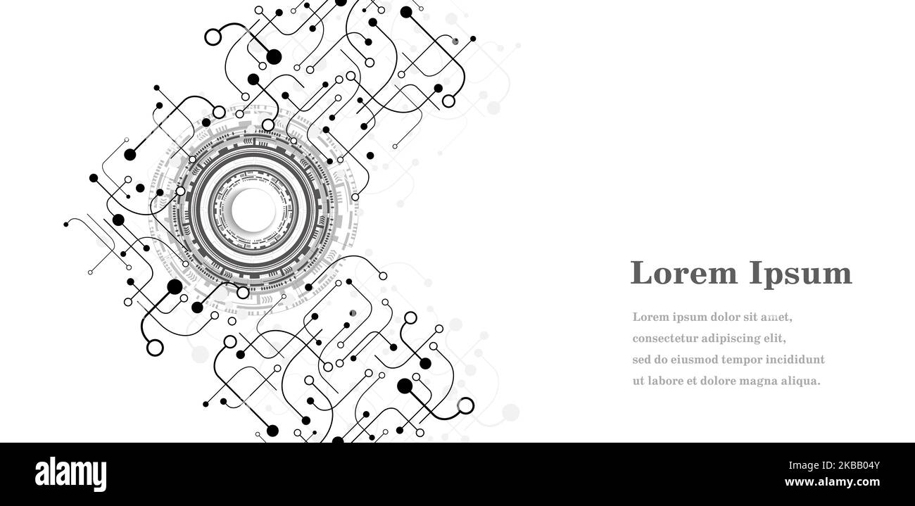 abstract black white round, ai artificial intelligence, geometric ...