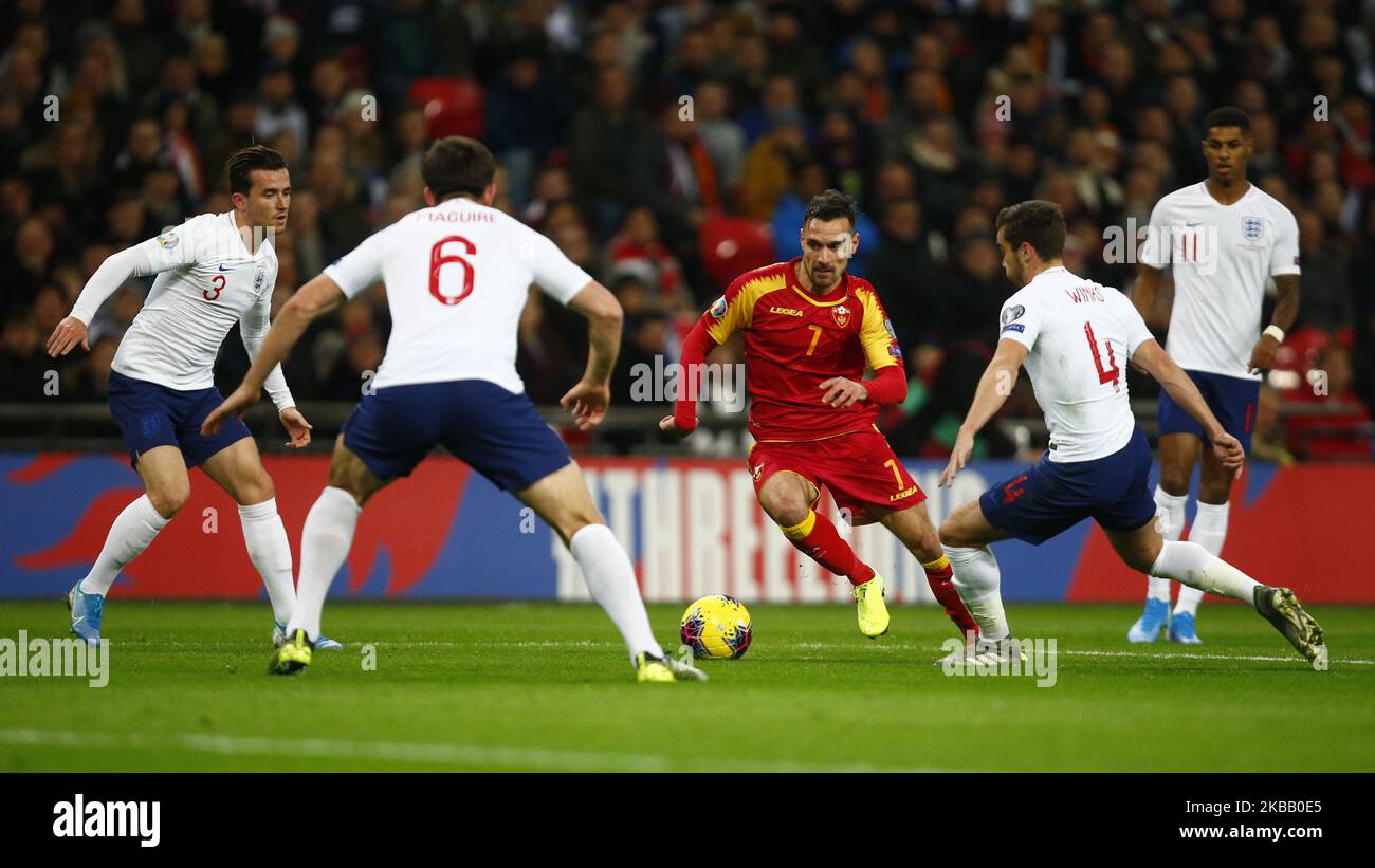 Marko Vesovic of Montenegro during UEFA Euro 2020 Qualifier between ...
