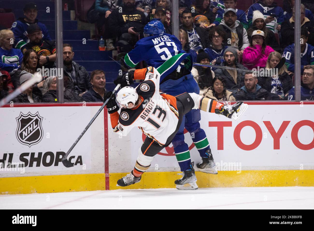 Vancouver, Canada, November 3, 2022. Anaheim Ducks' Simon Benoit (13 ...