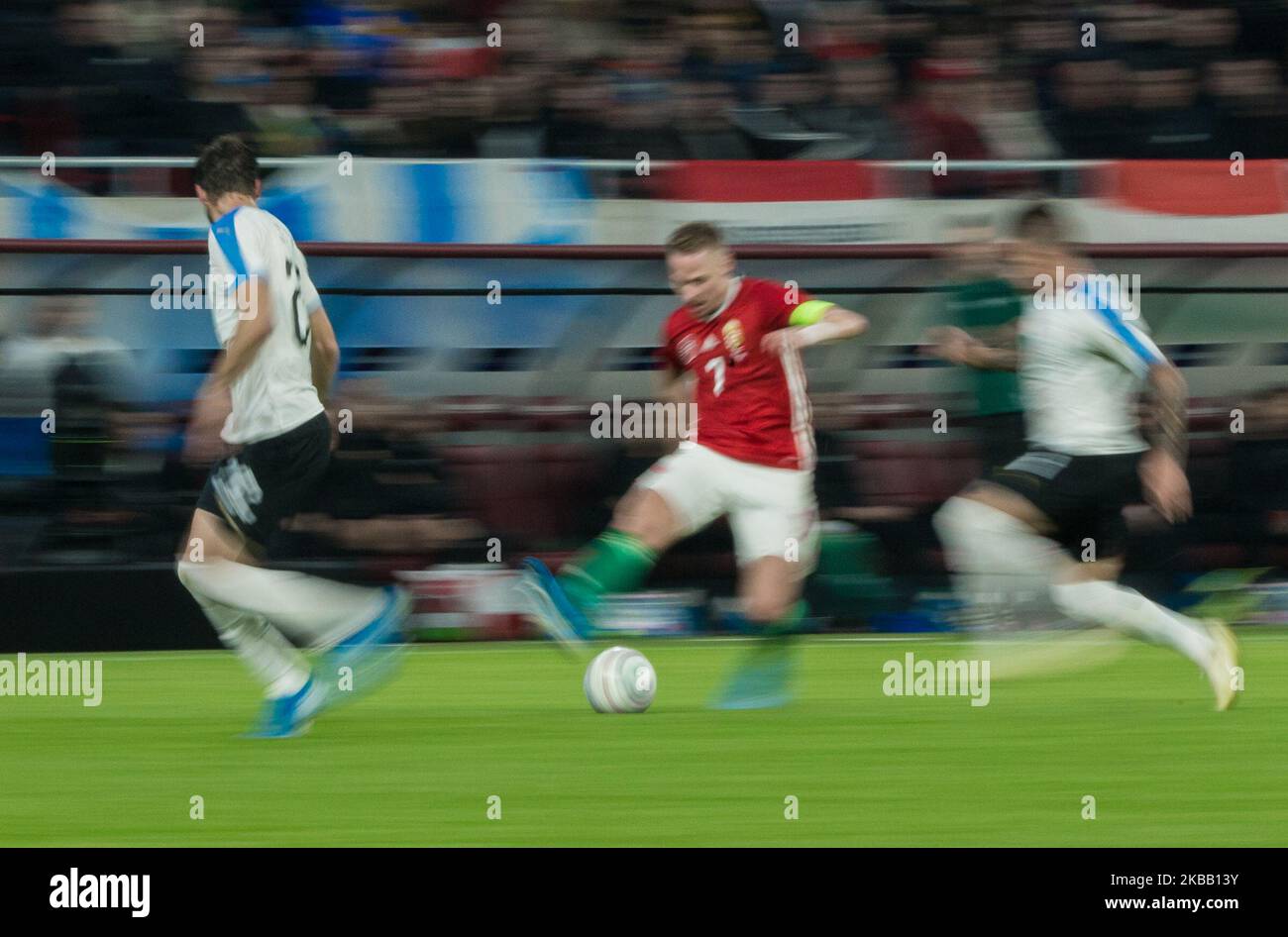 Balazs Dzsudzsák of Hungary competes for the ball during the Hungary ...