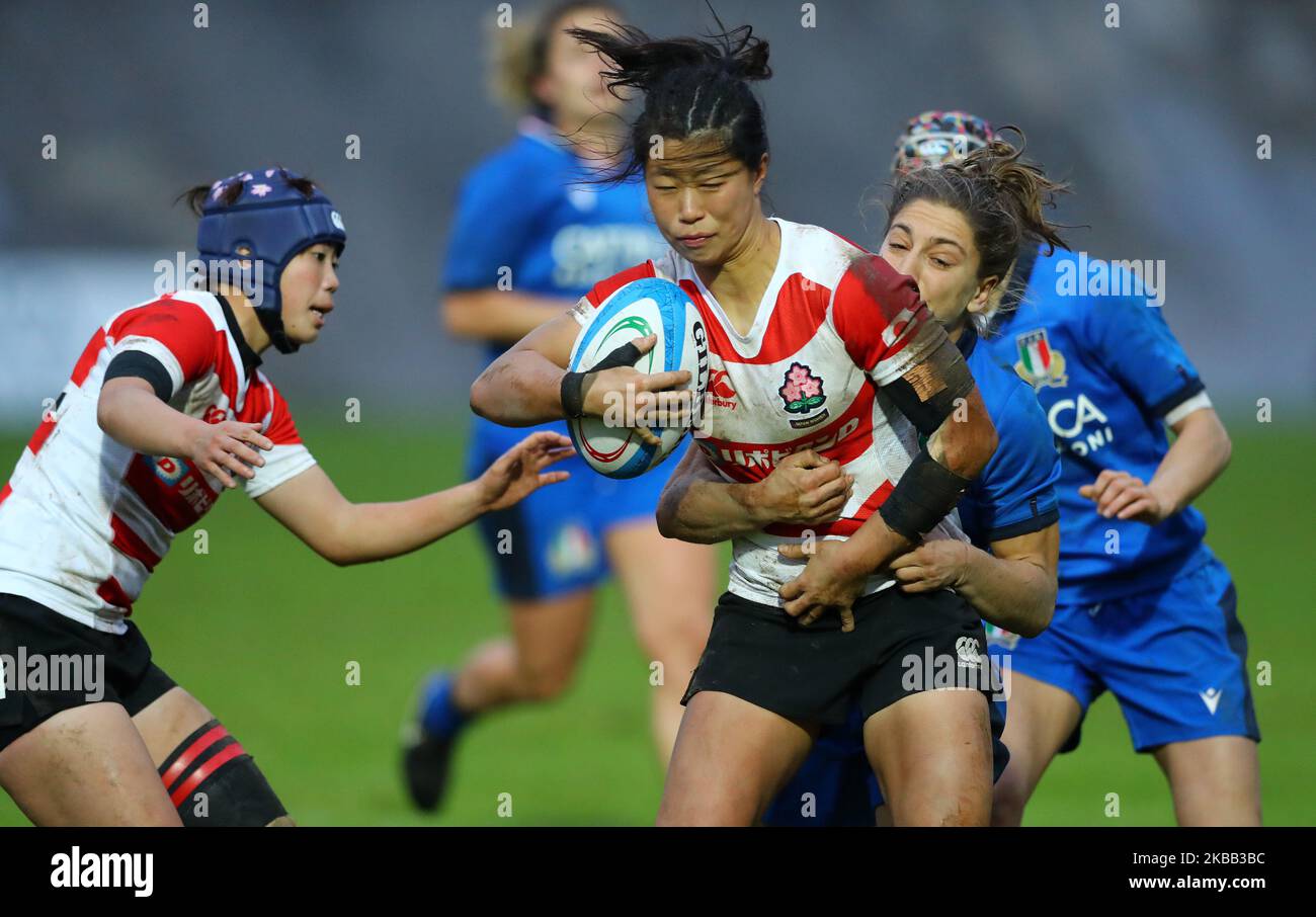 Noriko Taniguchi of Japan and Sofia Stefan of Italy during the women's ...
