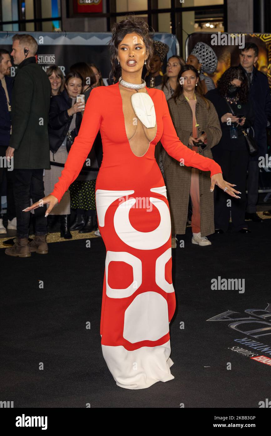 London, UK. 03rd Nov, 2022. Maya Jama attends the Black Panther ...