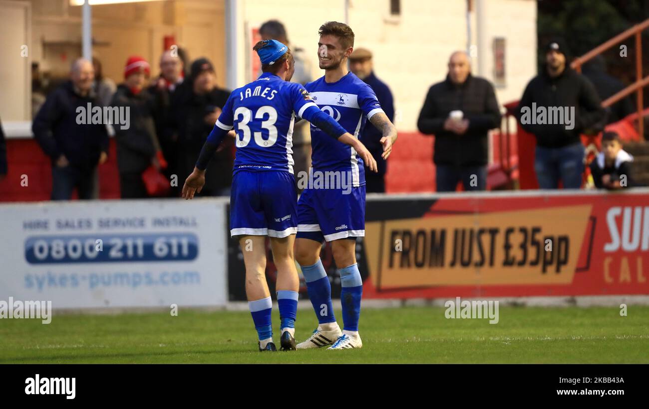 Gavan Holohan of Hartlepool United celebrates scoring his sides second ...