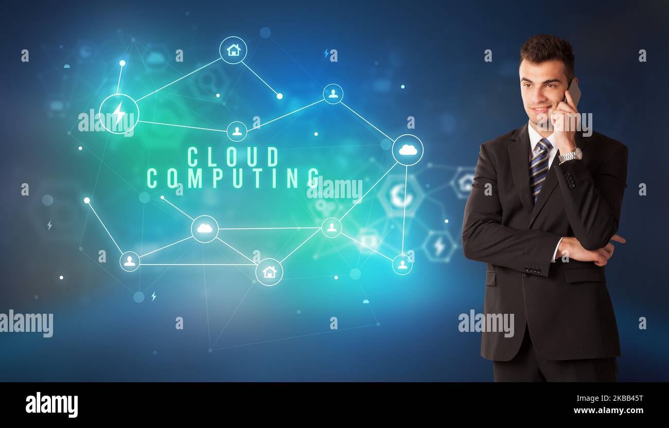 Businessman thinking about technology concept Stock Photo - Alamy