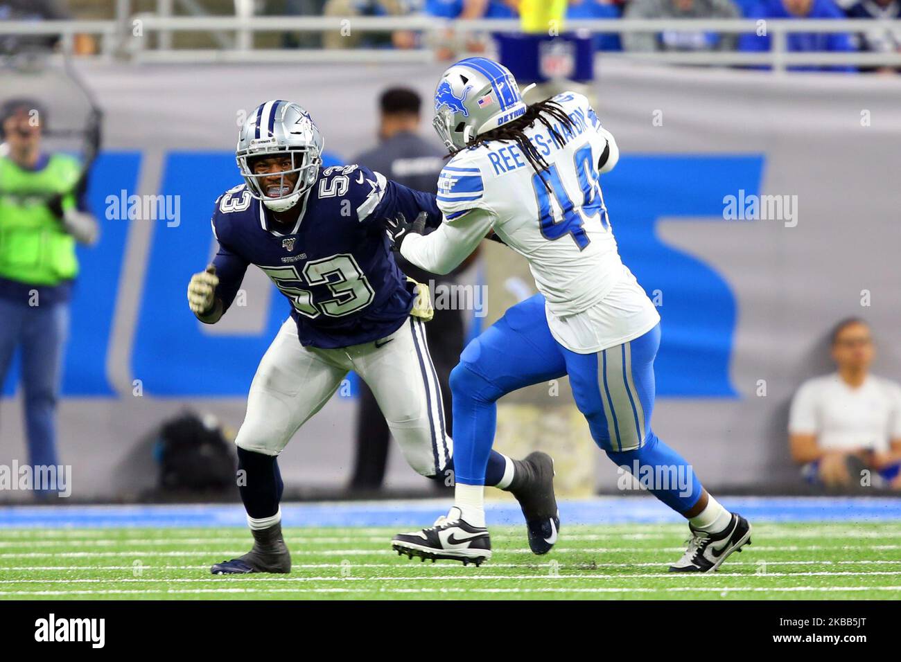 Dallas Cowboys linebacker Justin March-Lillard (53) runs under the ...