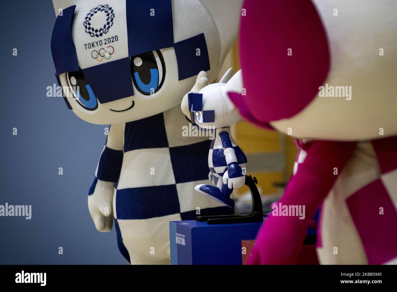 Tokyo 2020 Olympic Games' mascot and robot-type mascot Miraitowa attend ...