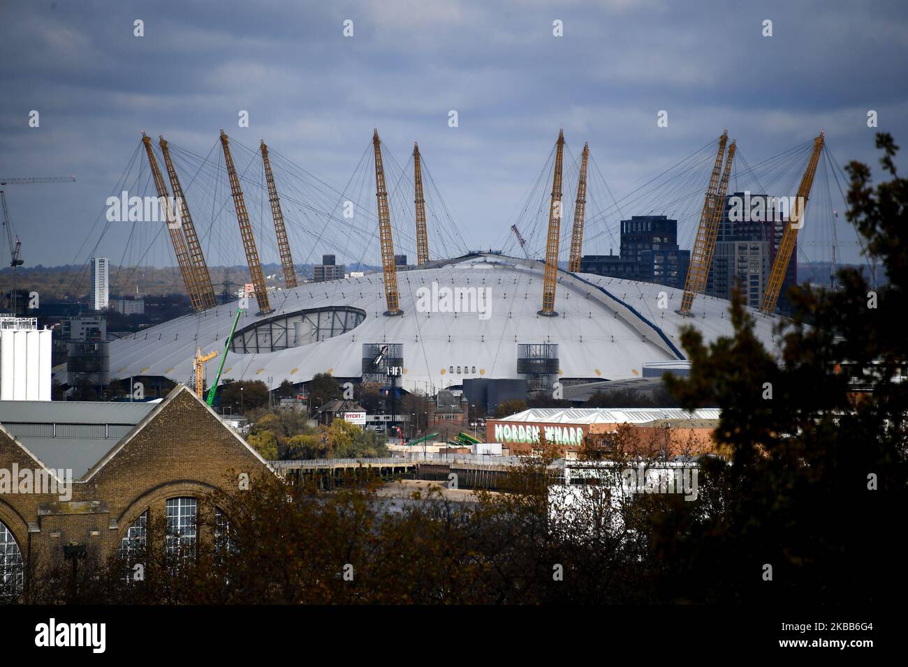 General view of the O2 Arena in London on November 18, 2019. (Photo by ...