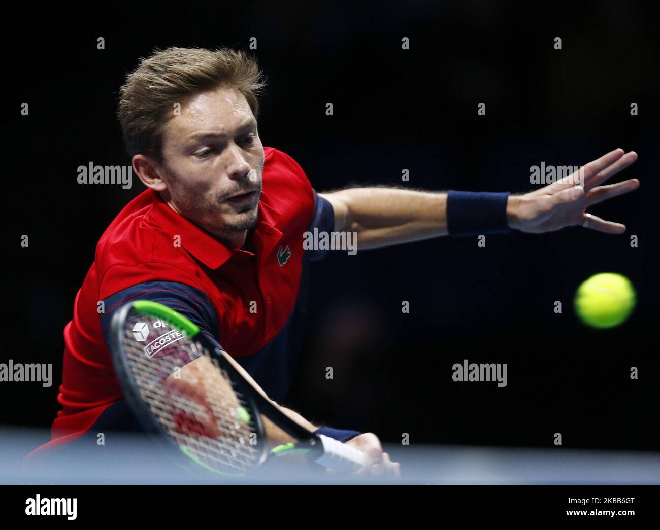 Nicolas Mahut (FRA) in action during Doubles Championship Final match ...