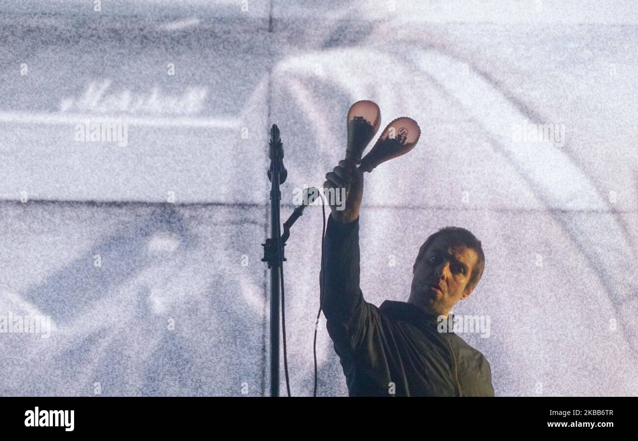 British singer Liam Gallagher performs on stage at FlyDSA Arena on 18 ...