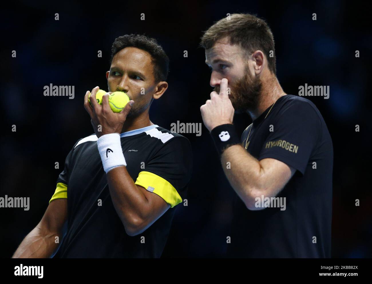 L-R Raven Klaasen (RSA) and Michael Venus (NZL) during Doubles ...