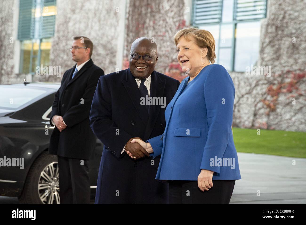 German Chancellor Angela Merkel greets Ghana's President Nana Akufo ...