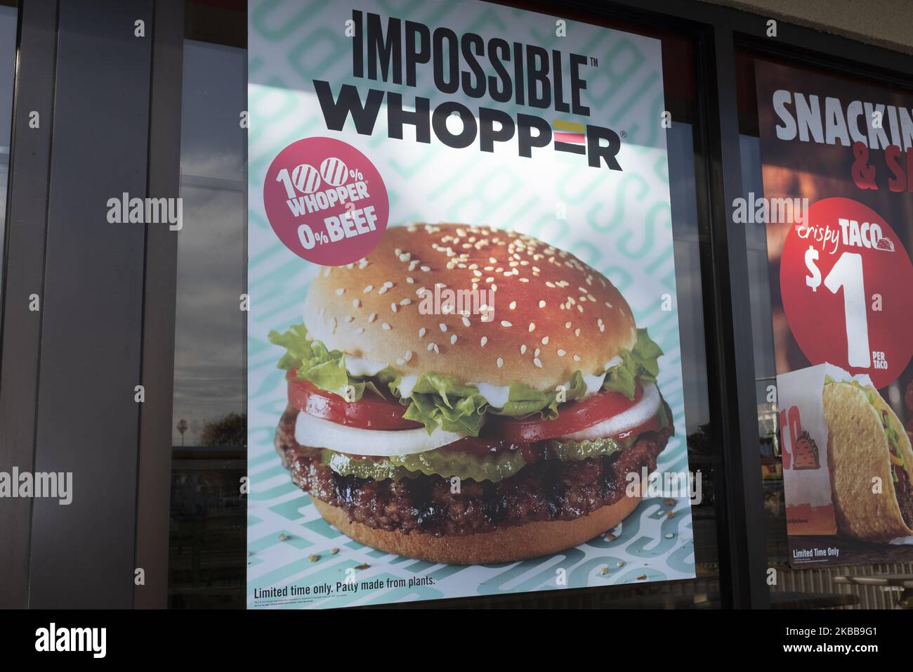 Burger King's vegan Impossible Whopper burger is seen in a store in ...
