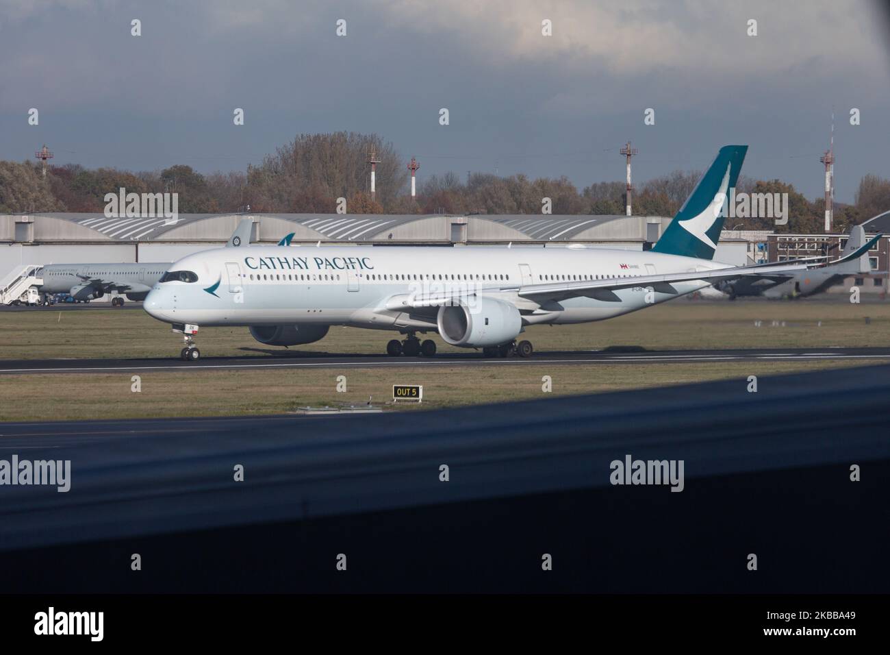 Cathay Pacific Airbus A350-900 aircraft as seen departing from Brussels ...