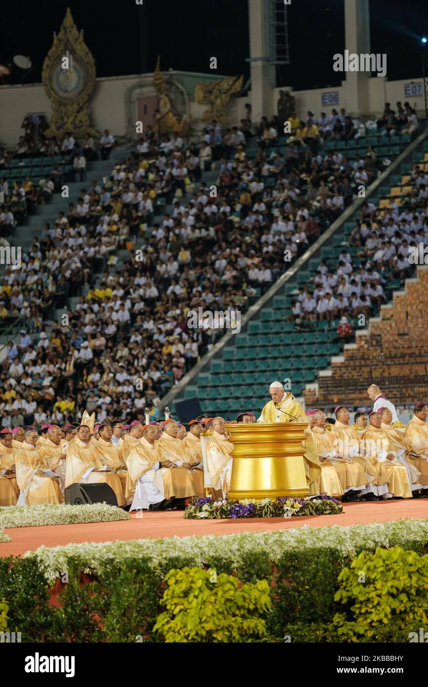 Pope Francis celebrates Holy Mass ceremony at the National Stadium in ...