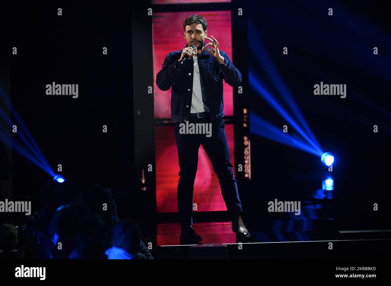 Italian singer Eugenio Campagna sing during 6th stage of Italian ...