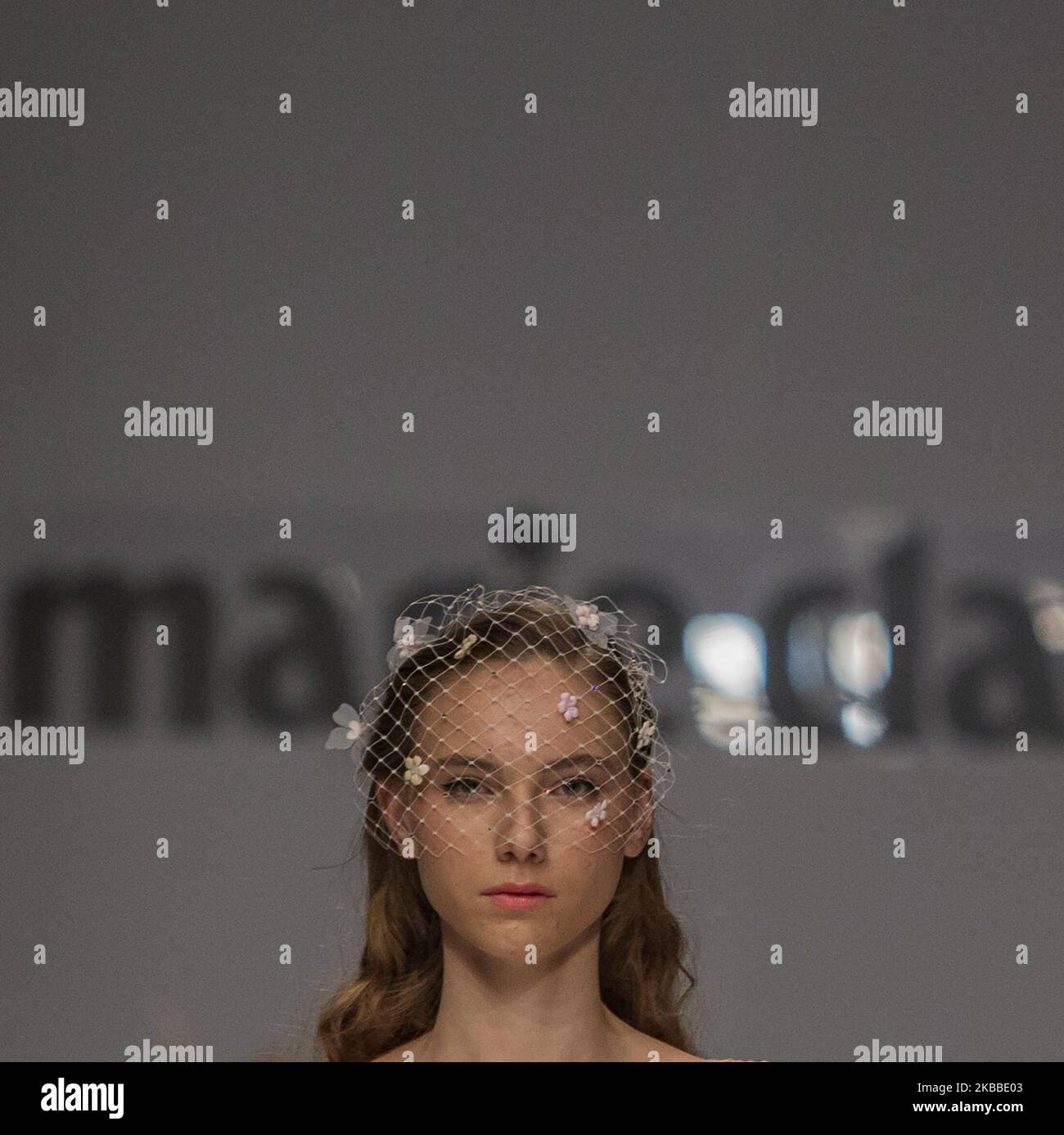 Model presents a creation by Hungarian designer Nora Sarman as part of ...