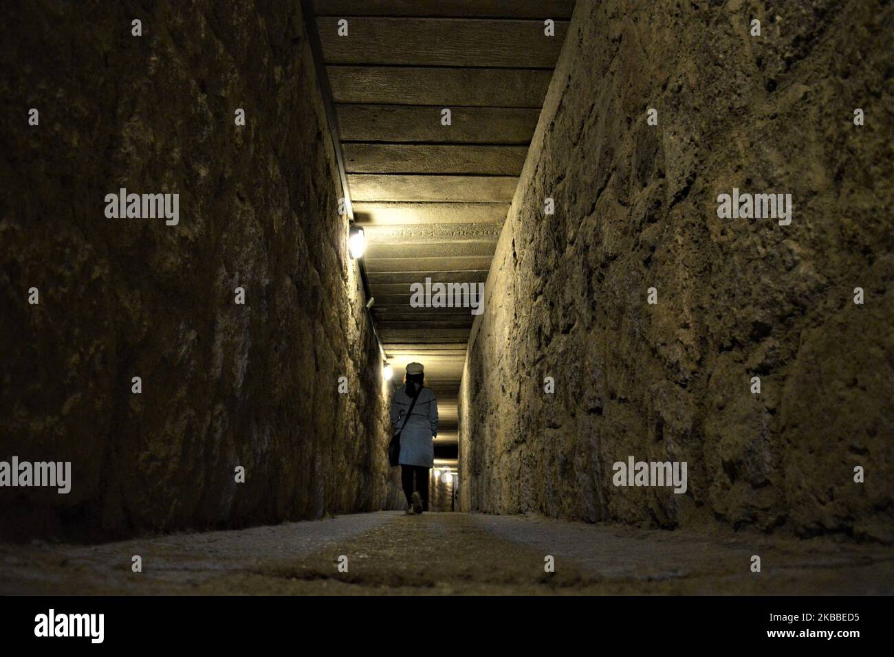 A visitor walks on a path towards the Tumulus of King Midas of Phrygia ...